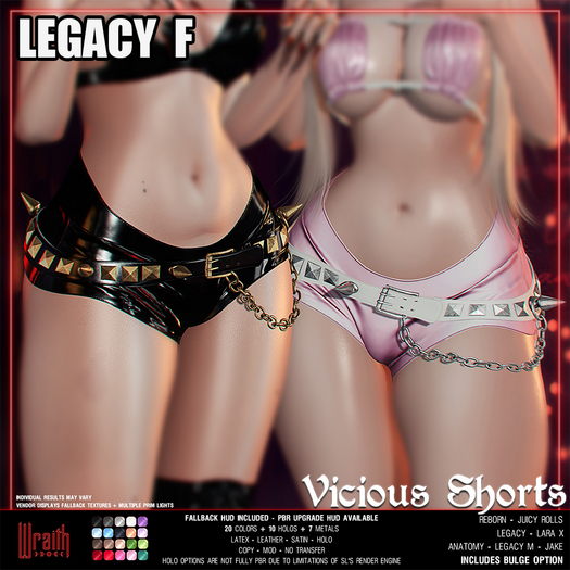 Second Life Marketplace - - wraith - Vicious Shorts - Legacy Female